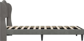 Rám postele s čelo Tmavě šedá 90 x 190 cm Samet 3414692