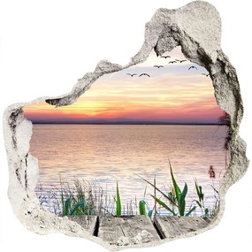 Wallmuralia Nálepka fototapeta 3D výhled Jezero západ 75x75 cm