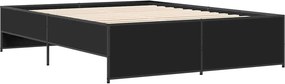 Rám postele černý 140 x 200 cm kompozitní dřevo a kov 3279887