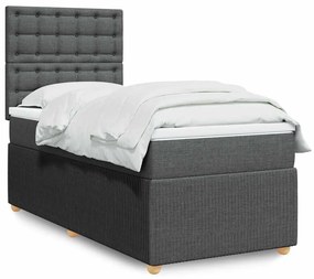 Box spring postel s matrací tmavě šedá 90x200 cm textil 3291954