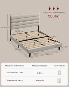 Manželská postel 160 cm RMB505LH01