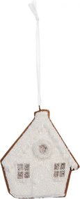 Závěsná dekorace zasněžená perníková chaloupka Frosted Ginger - 9*1*10 cm