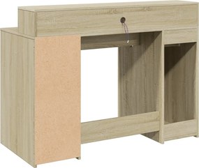 Psací stůl s LED dub sonoma 120 x 55 x 91 cm kompozitní dřevo 3309413