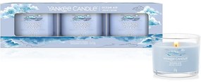 Yankee Candle – sada votivní svíčky ve skle Ocean Air (Oceánský vzduch), 3 x 37 g