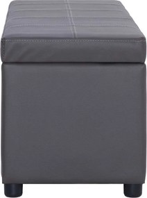 Lavice s úložným prostorem 116 cm šedá umělá kůže 281312