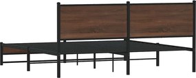 Kovový rám postele bez matrace hnědý dub 180 x 200 cm 3301409