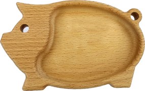 AMADEA Dřevěná miska ve tvaru prasete, masivní dřevo, rozměr 20x12,50x2 cm
