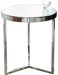 Moebel Living Bílý skleněný odkládací stolek Astrid O 45 cm