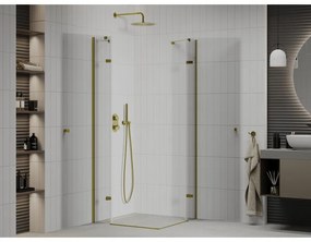 Mexen Roma Duo sprchový kout s otočnými dveřmi 100 x 100 cm, Průhledné, Zlatá - 854-100-100-50-00-02