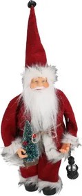 Vánoční dekorace Santa Claus se sáňkami a lyžemi 30 cm