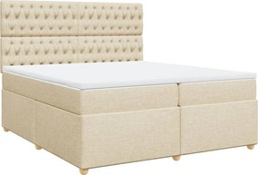 Box spring postel s matrací krémová 200x200 cm textil 3293699