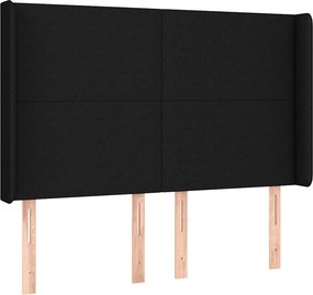 Box spring postel s matrací a LED černá 140x200 cm textil 3138719