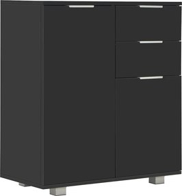 Příborník černý s vysokým leskem 71x35x80 cm kompozitní dřevo 283716