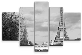 Sablio Obraz - 5-dílný Eiffelova věž 5 - 125x90 cm