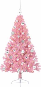 Umělý osvětlený vánoční stromeček Růžová 150 cm PVC 3397068