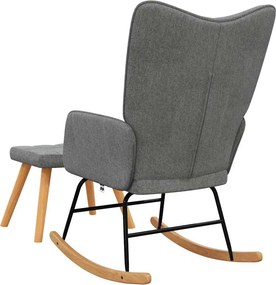 Houpací křeslo se stoličkou tmavě šedé textil 328019