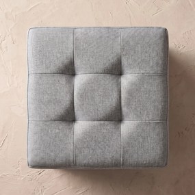 Puf s úložným prostorem na dřevěných nožkách, skládací, 38 × 38 × 38 cm, šedý