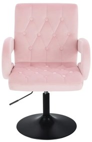 LuxuryForm Židle  BOSTON VELUR na černém talíři - světle růžová