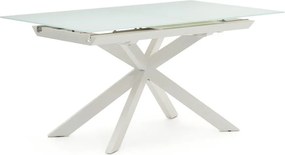 Rozkládací jídelní stůl s přídavnou deskou se skleněnou deskou 90x160 cm Atminda – Kave Home