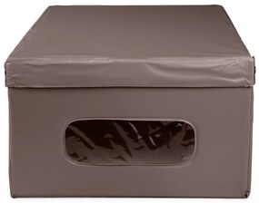 Skládací úložná krabice s víkem Compactor SMART 4, hnědá PVC - 50 x 40 x 25 cm