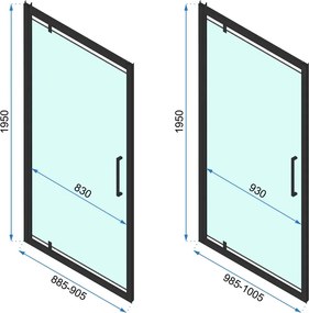 Rea Rapid Swing, rohový sprchový kout 100(dveře) x 80(stěna) x 195 cm, 6mm čiré sklo, chromový profil, KPL-K4606