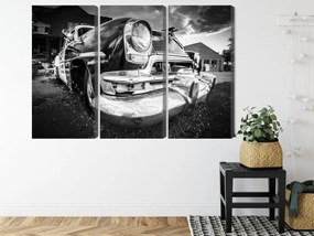 Vícedílný obraz Černobílé Americké Retro Auto Nedostatek Nedostatek Plátno Canvas 150x100