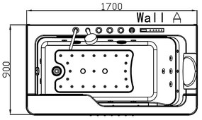 BPS-koupelny Hydromasážní vana HYD-NE912BL 170x90 ČERNÁ s ohřevem vody