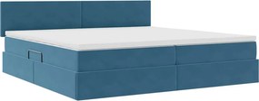 Postel s úložným prostorem Tmavě modrá 200 x 200 cm samet 3370723
