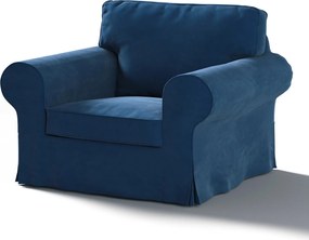 Potah na křeslo IKEA Ektorp barva tmavě modrá látka lesklé, sametová