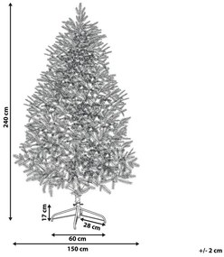 Zasněžený umělý vánoční stromeček 240 cm bílý BASSIE Beliani