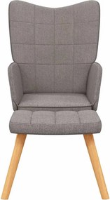 Relaxační křeslo se stoličkou taupe textil 327939