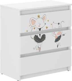 Wooden Toys Dětská komoda R-3 MYSZKA SAFARII
