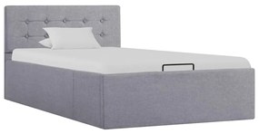 Rám postele Bend - s úložným prostorem - světle šedý textil | 90x200 cm