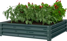 Outsunny Velký Obdélníkový Zahradní Květináč z Pozinkované Oceli pro Venku na Růst Rostlin, Květin a Bylin, Velký Venkovní Květináč s Otevřeným Dnem 1
