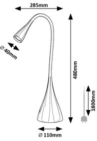 Rabalux 74205 - LED Stmívatelná stolní lampa JEFF LED/4W/230V 3000K bílá