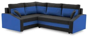 Rohová rozkládací sedací souprava GRANDE PLUS - color mikro Levá Černá +Tmavě modrá