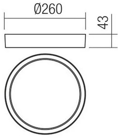 Redo 90155 - LED Venkovní stropní svítidlo PONZA LED/16W/230V pr. 26 cm IP65