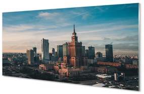 Obraz na skle Varšava panorama mrakodrapů svítání 100x50 cm