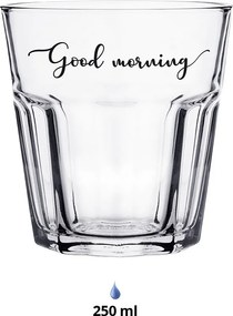 Sklenička s nápisem Good morning - Ø8*10 cm / 250 ml