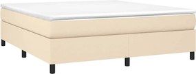 Rám postele s boxspringem krémový 160 x 200 cm textil 3120875