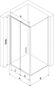 Mexen Exo, sprchový kout se skládacími dveřmi 75 x 85 cm, 6mm čiré sklo, chromový profil, 816-075-085-01-00