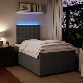 Box spring postel s matrací tmavě šedá 120 x 200 cm samet 3293195