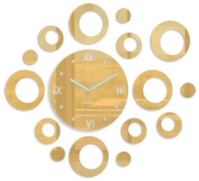3D nalepovací hodiny Rings zlaté