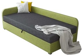 Čalouněná postel VALESKA + rošt + matrace, 90x200, Sawana05/35, levý roh