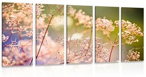 5-dílný obraz zátiší z květů - 100x50 cm