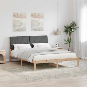 Rám postele s čelo Hnědá 160 x 200 cm Masivní borové dřevo 3394409