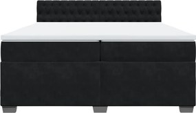 Box spring postel s matrací černá 200x200 cm samet 3286410