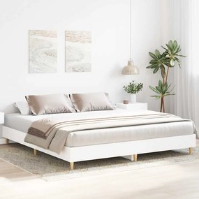 Rám postele bez matrace bílý 160x200cm Dřevěné konstrukce 3329030