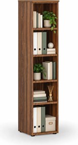 Kancelářský regál PRIMO WOOD, 400 x 420 x 1781 mm, ořech