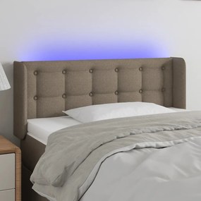 Čelo postele s LED taupe 103 x 16 x 78/88 cm textil